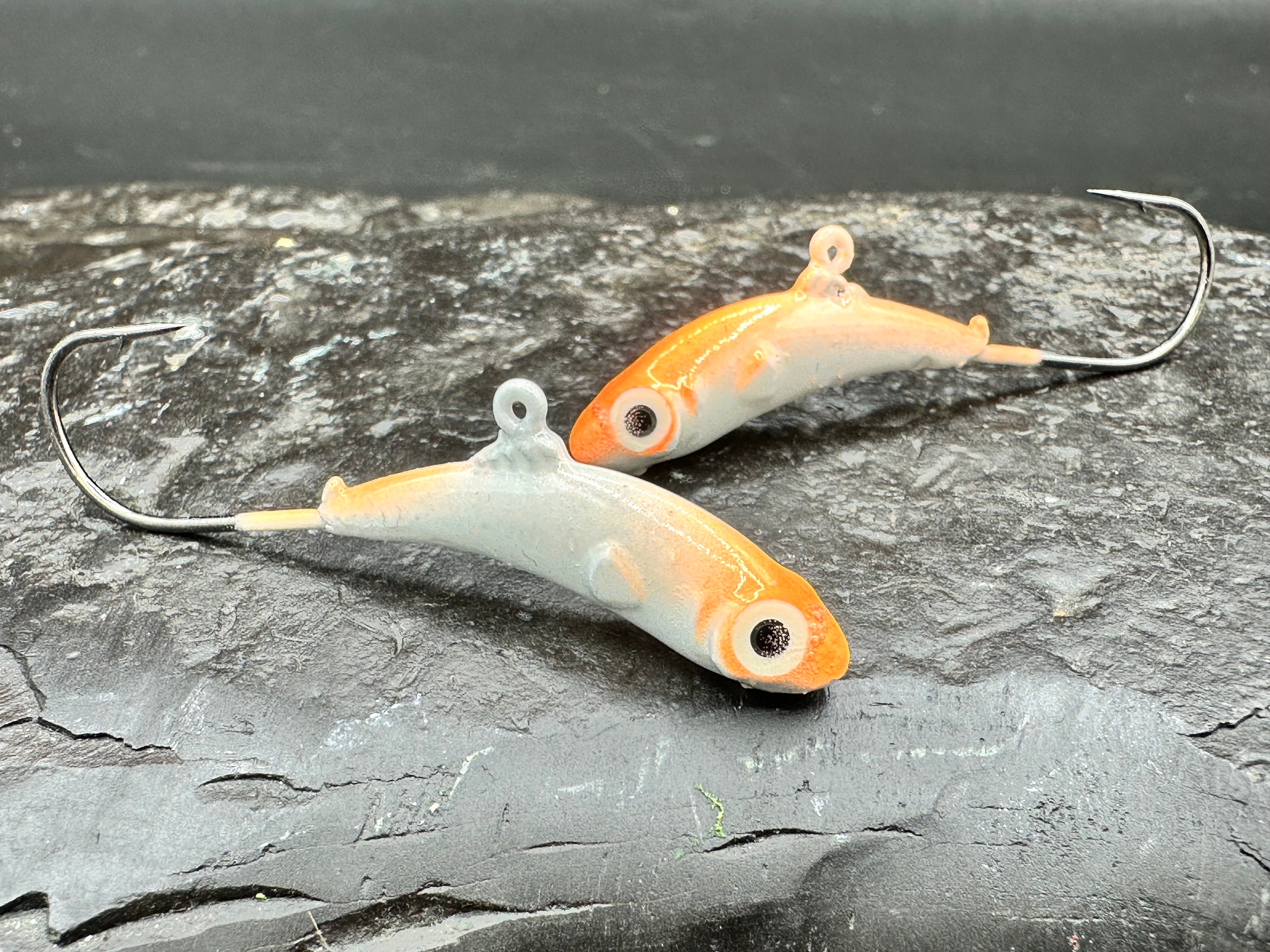 Meegs Original Jig ORANGE/PEARL WHITE 2/pk DISCONTINUED – Meegs Lures