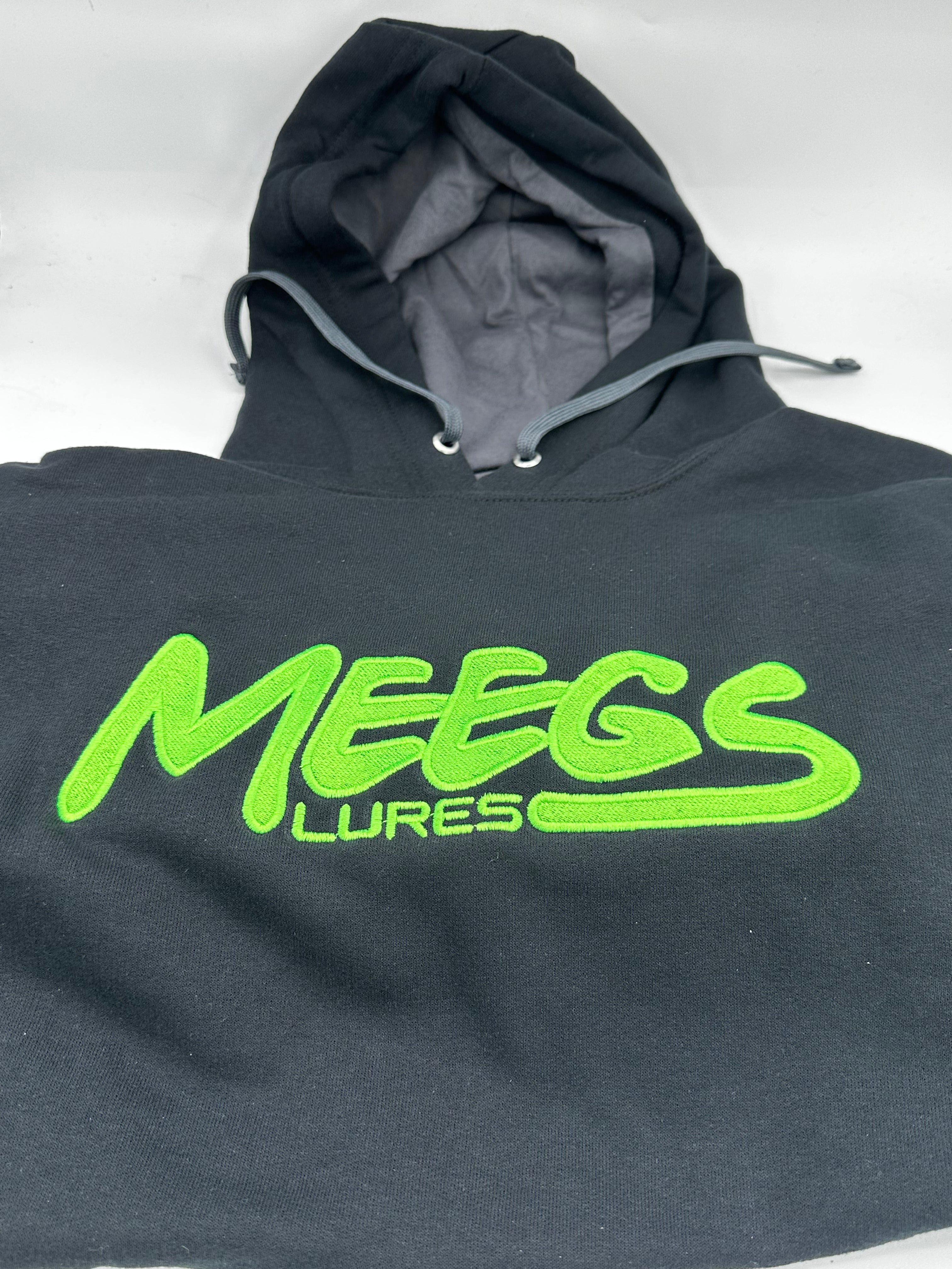 Meegs Original Hoodie BLACK GREEN – Meegs Lures